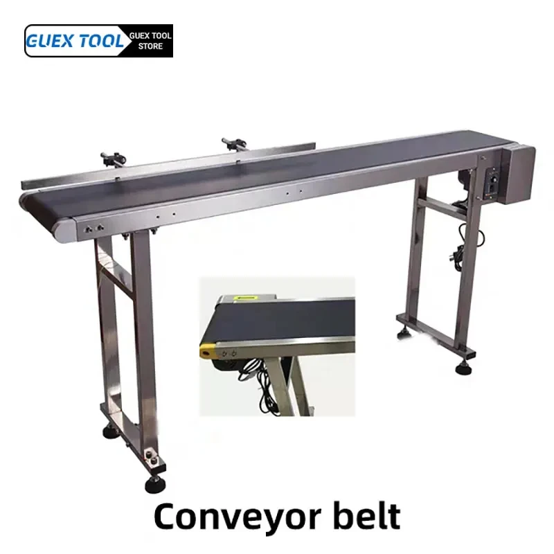 150CMConveyor-Belt-Machine-Adjustable-Guardrail-Bottle-Egg-Sticker-for ...