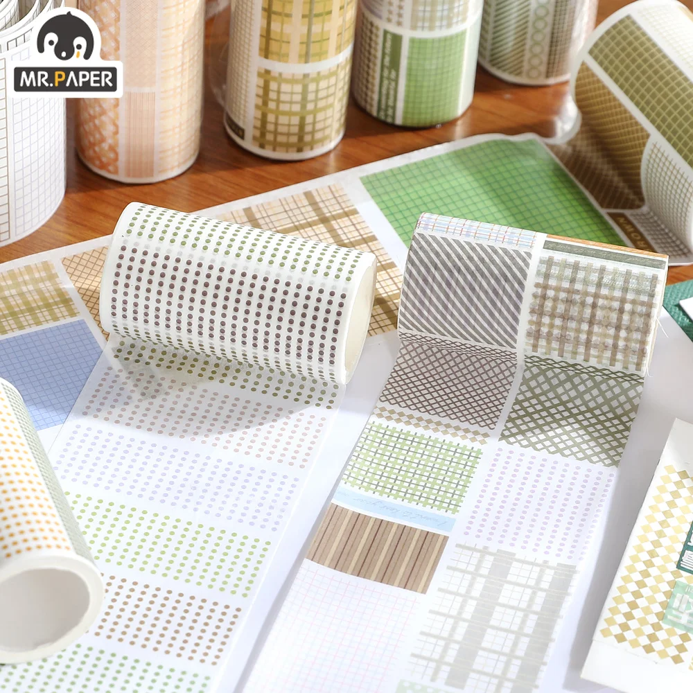 Mr.paper 6 projetos washi fita simples listras mão conta material ...