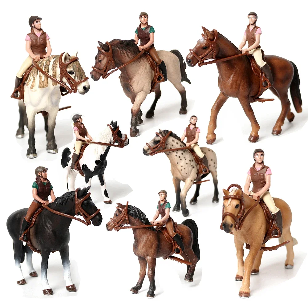 Horse-Playset-Equestrian-Rider-Real-Farm-Animal-Figurines-Action-Figure ...