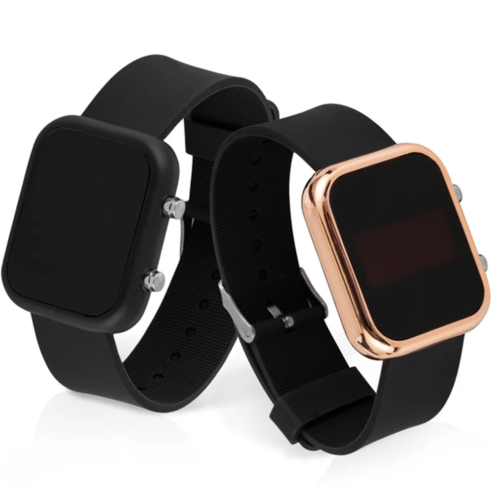 Fashion-Digital-Watches-for-Women-Simple-Square-Silicone-Strap ...