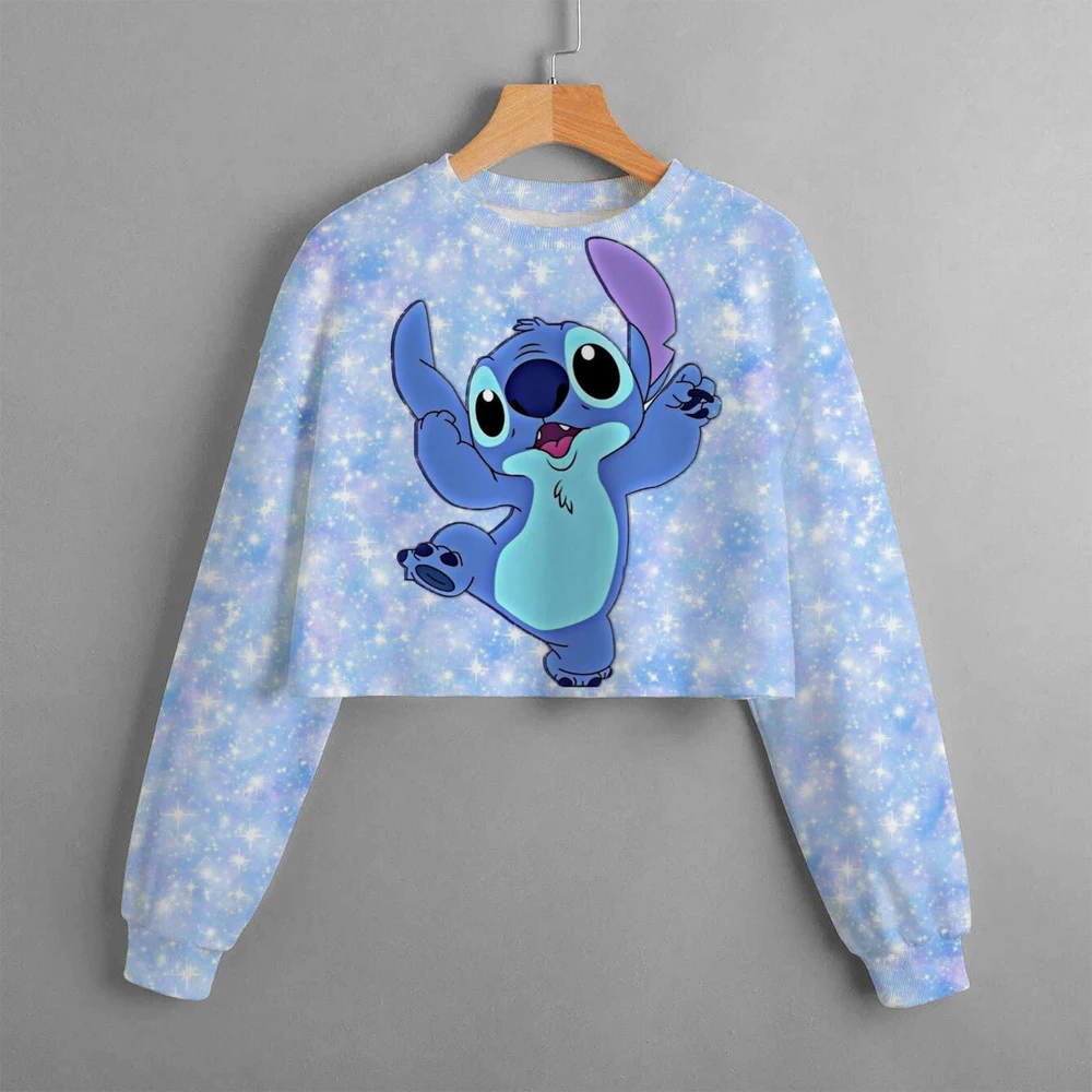 Su-ter-corto-de-Disney-Stitch-para-ni-as-Sudadera-con-capucha-estampada ...