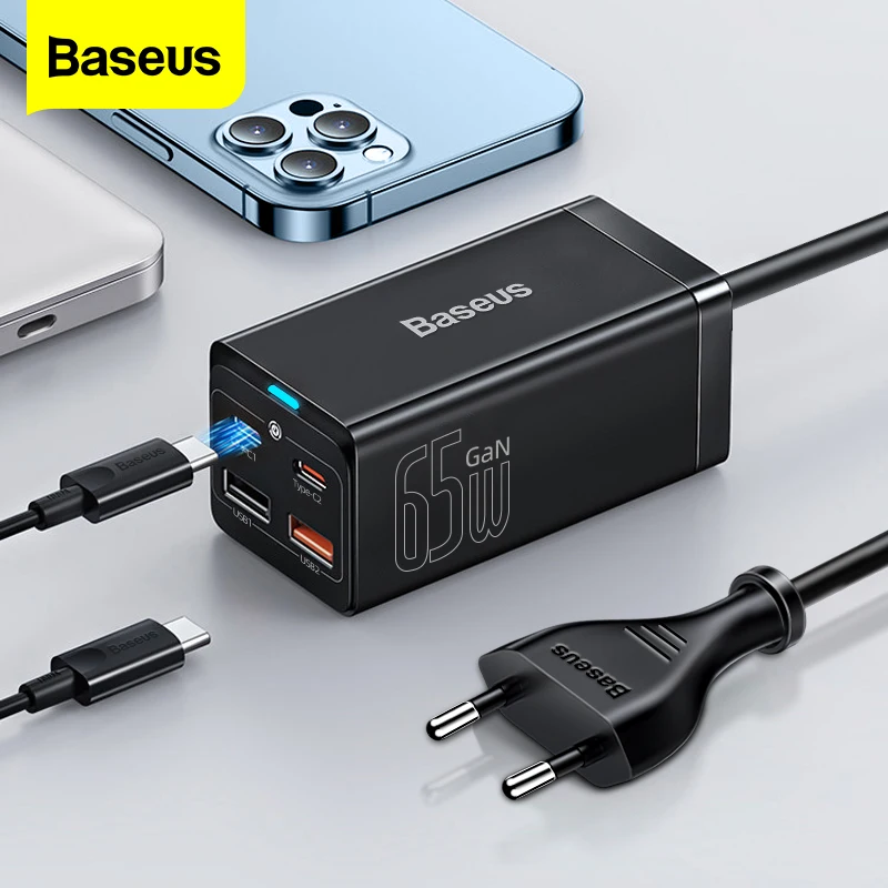 BASEUS Cargador USB Tipo C para Ordenador Portátil, Dispositivo de Carga Rápida, PD GaN ...