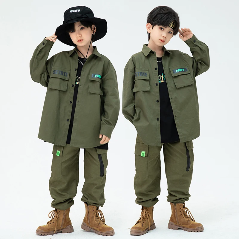 Hip-Hop-Dance-Costume-For-Kids-Long-Sleeves-Tooling-Coat-Pants-Boys ...