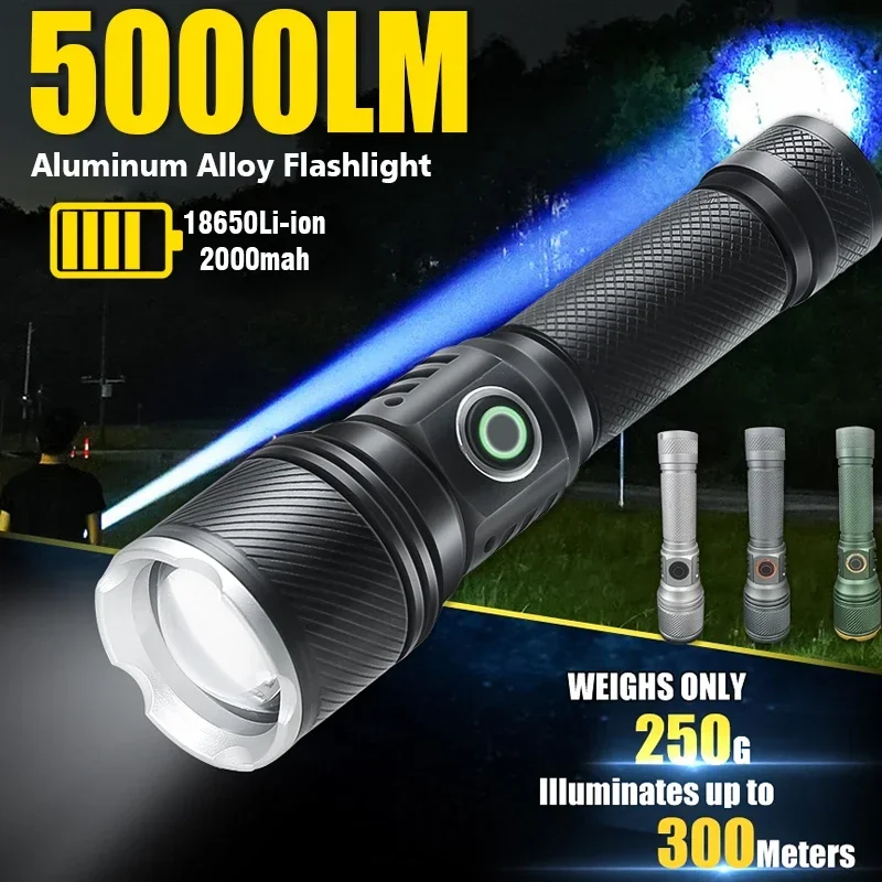 New-Super-Bright-White-Laser-Tactical-Flashlight-Long-Range-Zoom-Torch ...