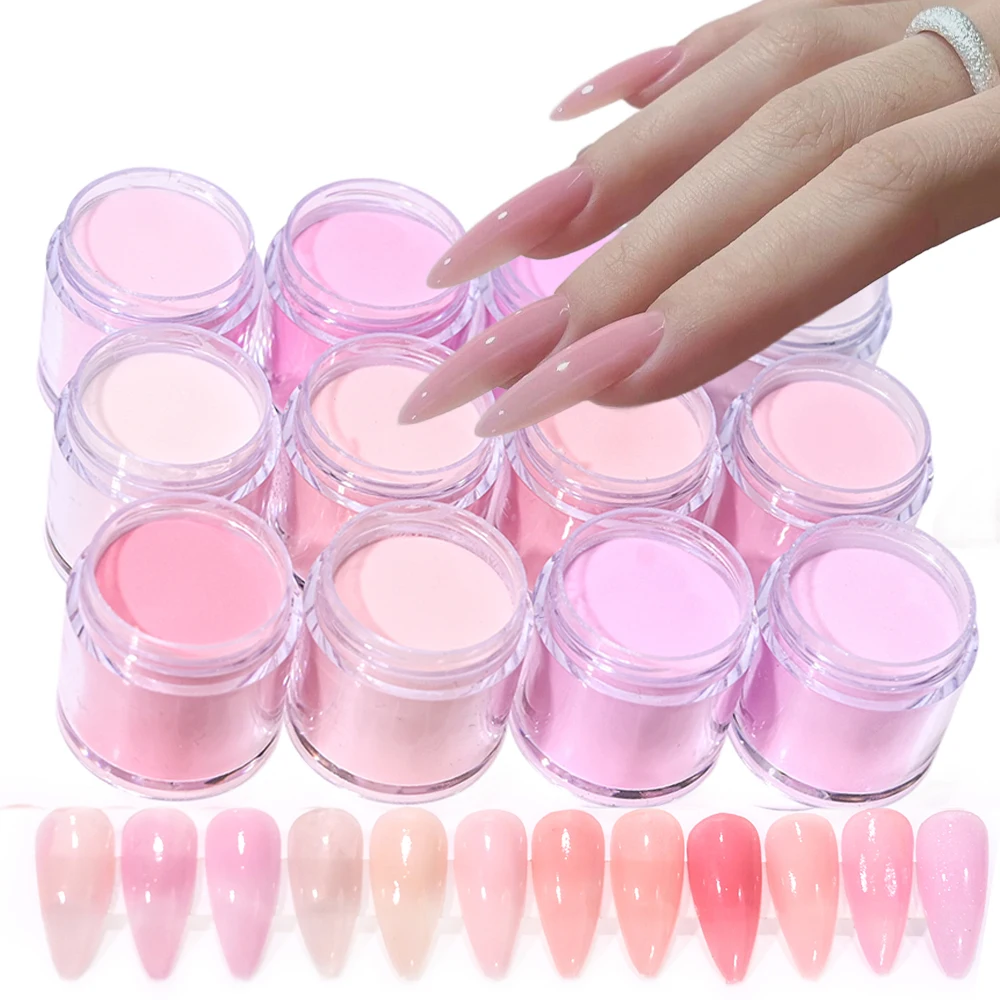 12Color-Nude-Pink-3In1-Professional-Acrylic-Powder-Set-12Jar-Dip ...