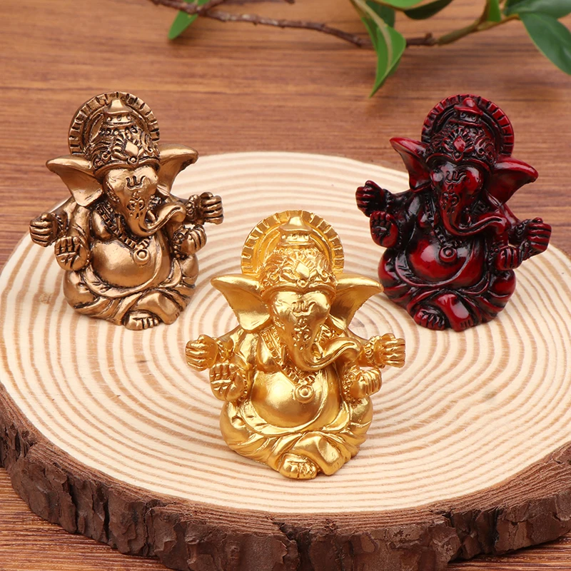 Gold-Lord-Ganesha-Buddha-Statue-Elephant-God-Sculptures-Ganesh ...
