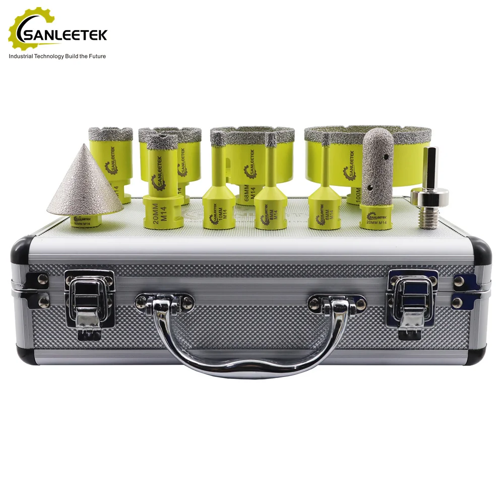 SANLEETEK M14 Thread Diamond Core Drill Bits Set Chamfer Bit Milling ...
