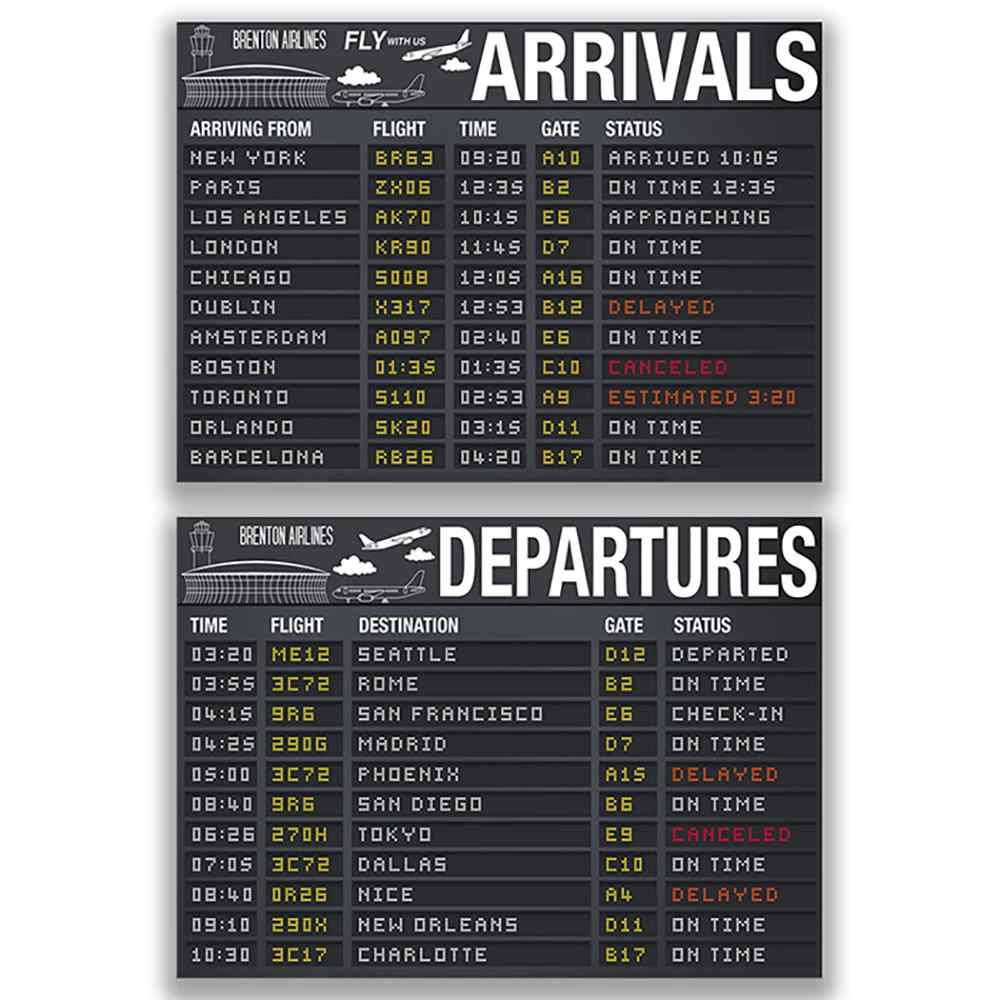 Airport Arrival Signs