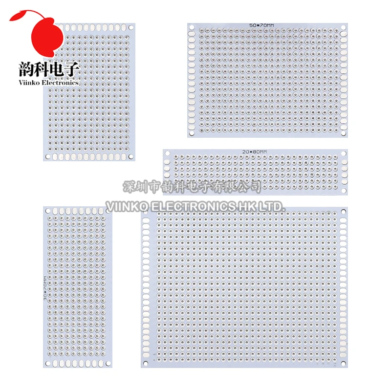 5PCS PCB Protoboard White Double Side Prototype Board 2x8cm 3x7cm 4x6cm ...