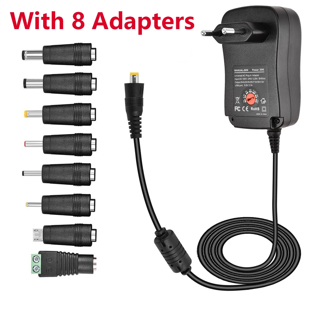 Mains-Plug-Universal-Adaptor-Charger-2A-30W-3V-12V-Power-Adapter-Multi ...