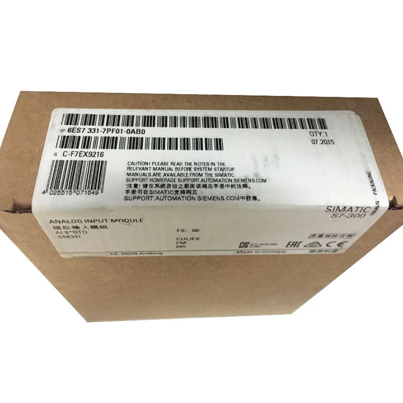 새로운 오리지널 6ES7331 7PF01 0AB0 SM331 아날로그 입력 모듈, 8AI 6ES7331 스팟|원격 조종 ...