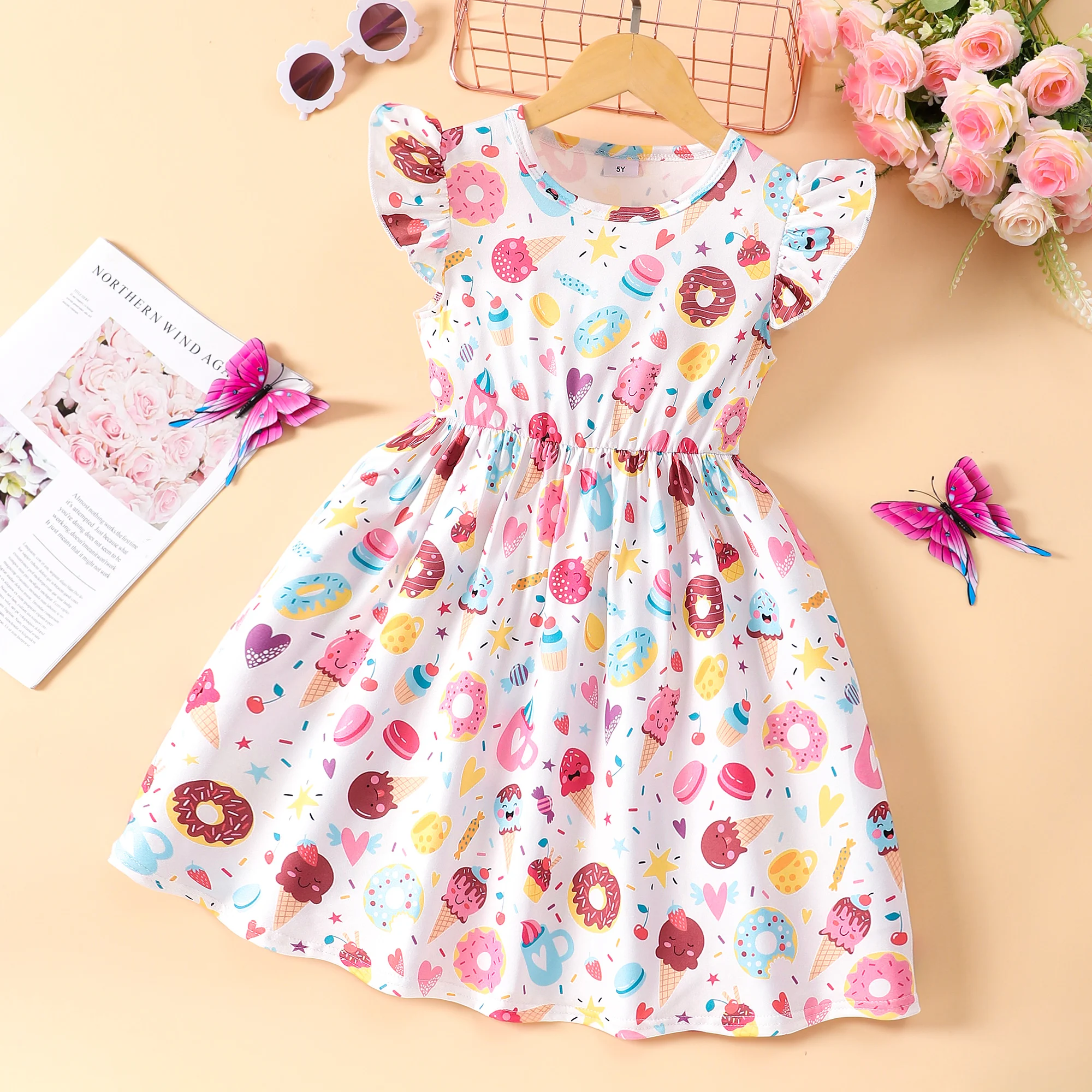 2024-Summer-Dress-Kids-Girl-Clothes-Sweet-Desserts-Short-Sleeve-Casua ...