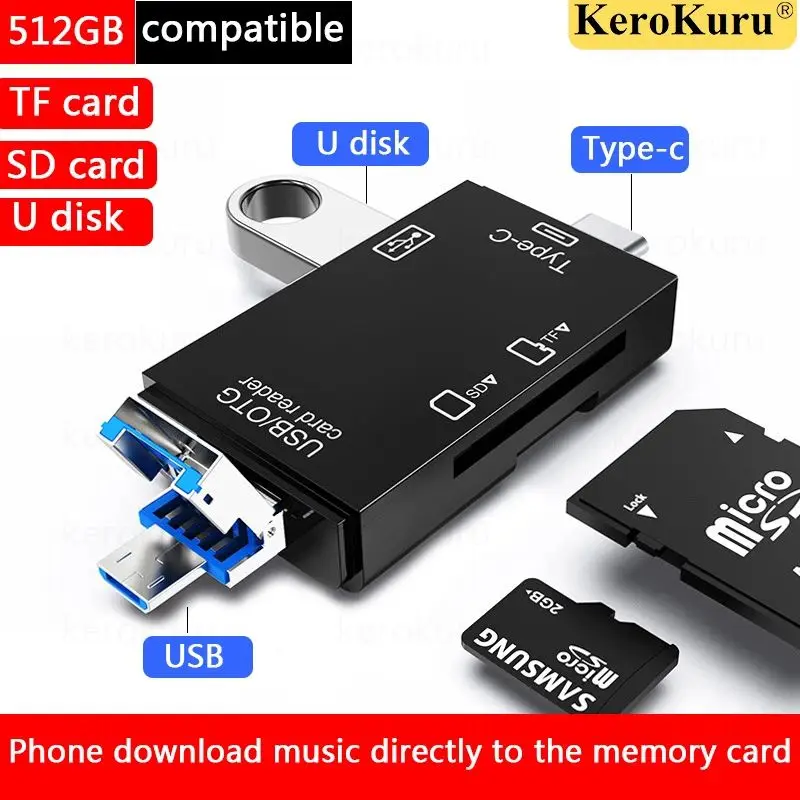 6 in1 / 5 in 1 Multifunction USB 2.0 Type C/USB /Micro USB/TF/SD Smart ...