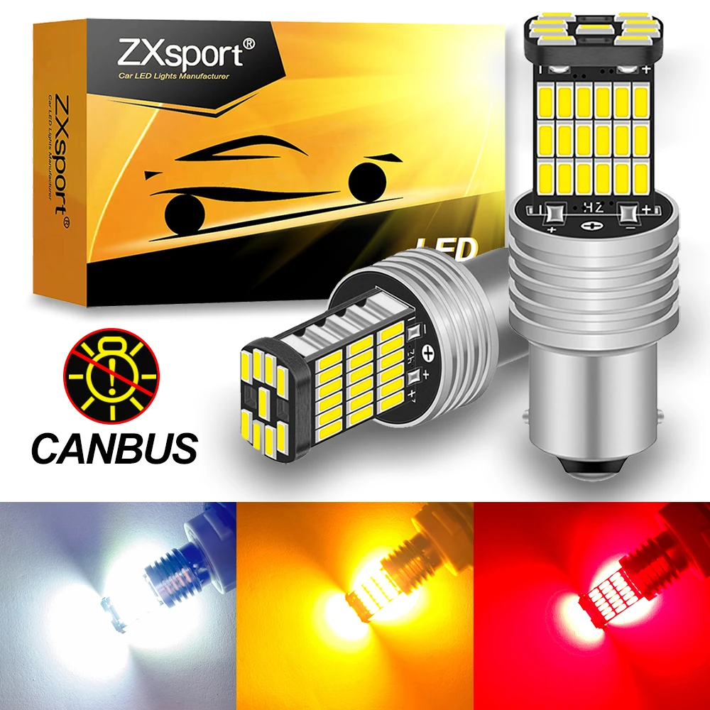 2Pcs-1200LM-Led-Lights-1156-BA15S-P21W-S25-7506-Car-Bulbs-Canbus-No ...