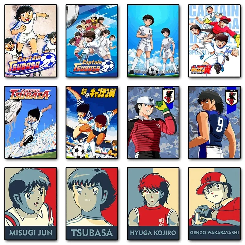 Japanese-Anime-Eanime-Captain-Tsubasa-Cartoon-Art-Poster-Print-Canvas ...