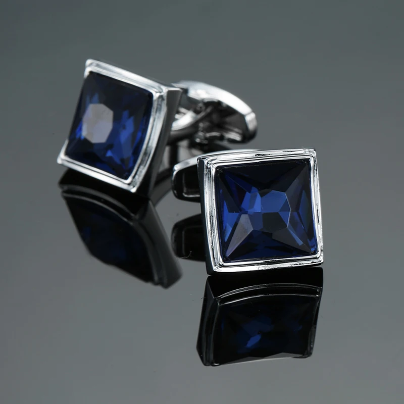 High-quality-blue-crystal-cufflinks-for-men-s-wedding-French-shirt ...