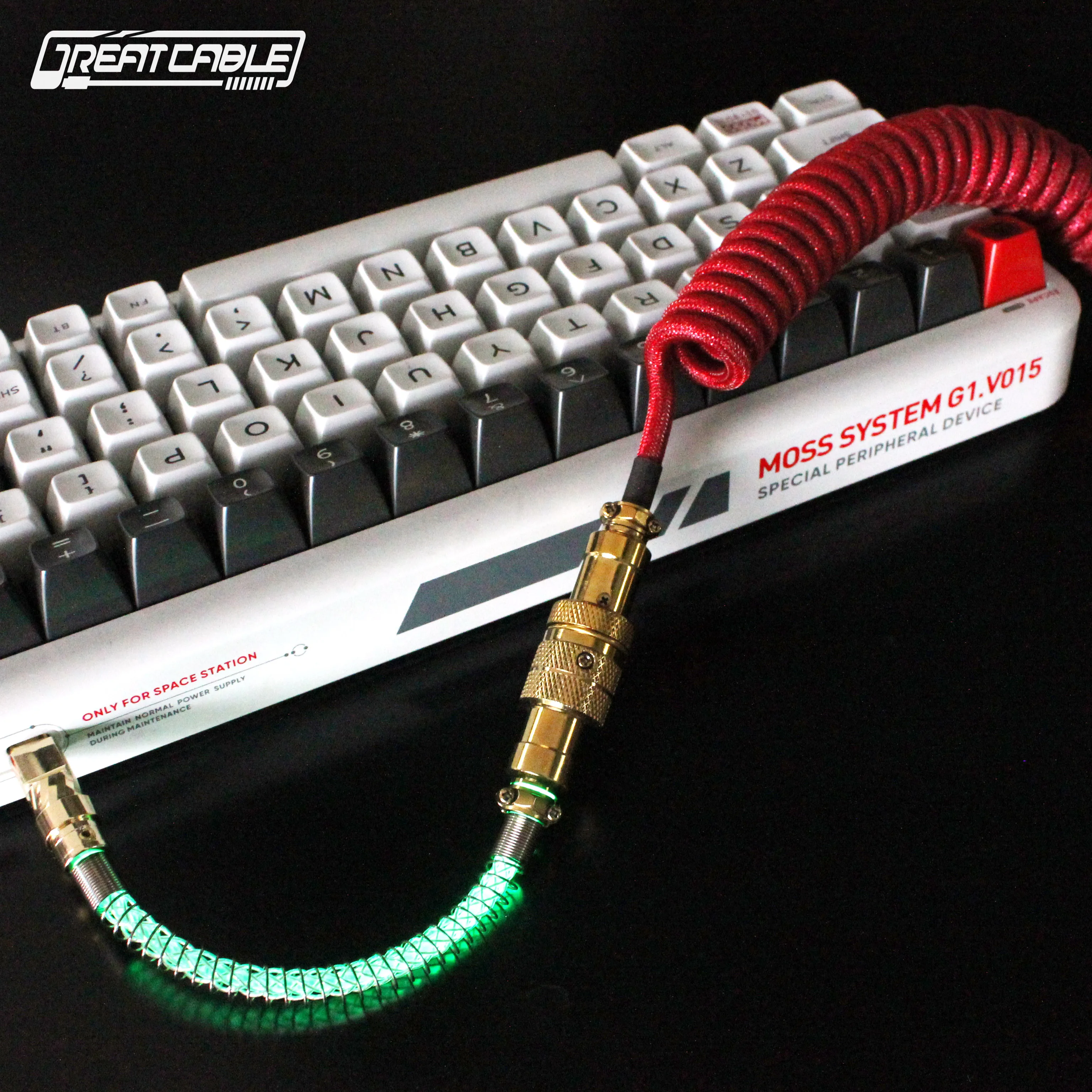 Coiled-Keyboard-Cable-Color-Aviation-Plug-in-Cable-Mechanical-Keyboard ...