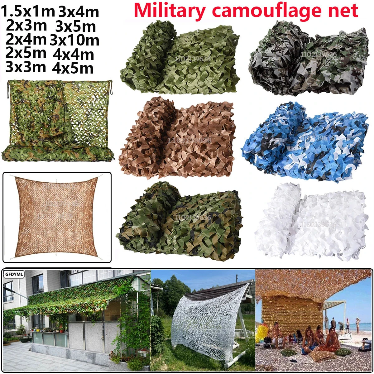 Military camouflage net swimming pool, beach pavilion, garden shading ...
