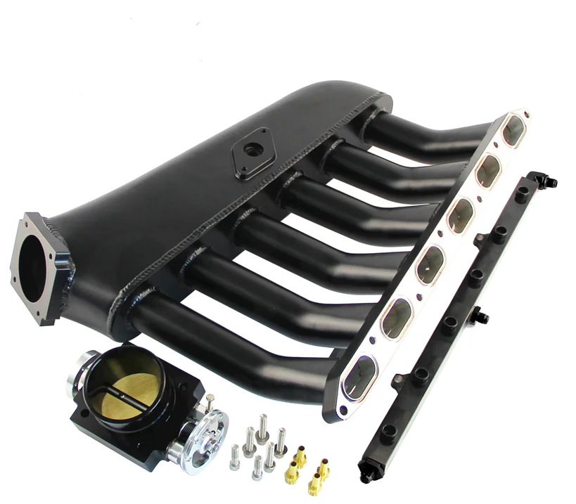 Black Intake Manifold +Throttle Body+ Fuel Rail Kits Fits For E36 E46 ...