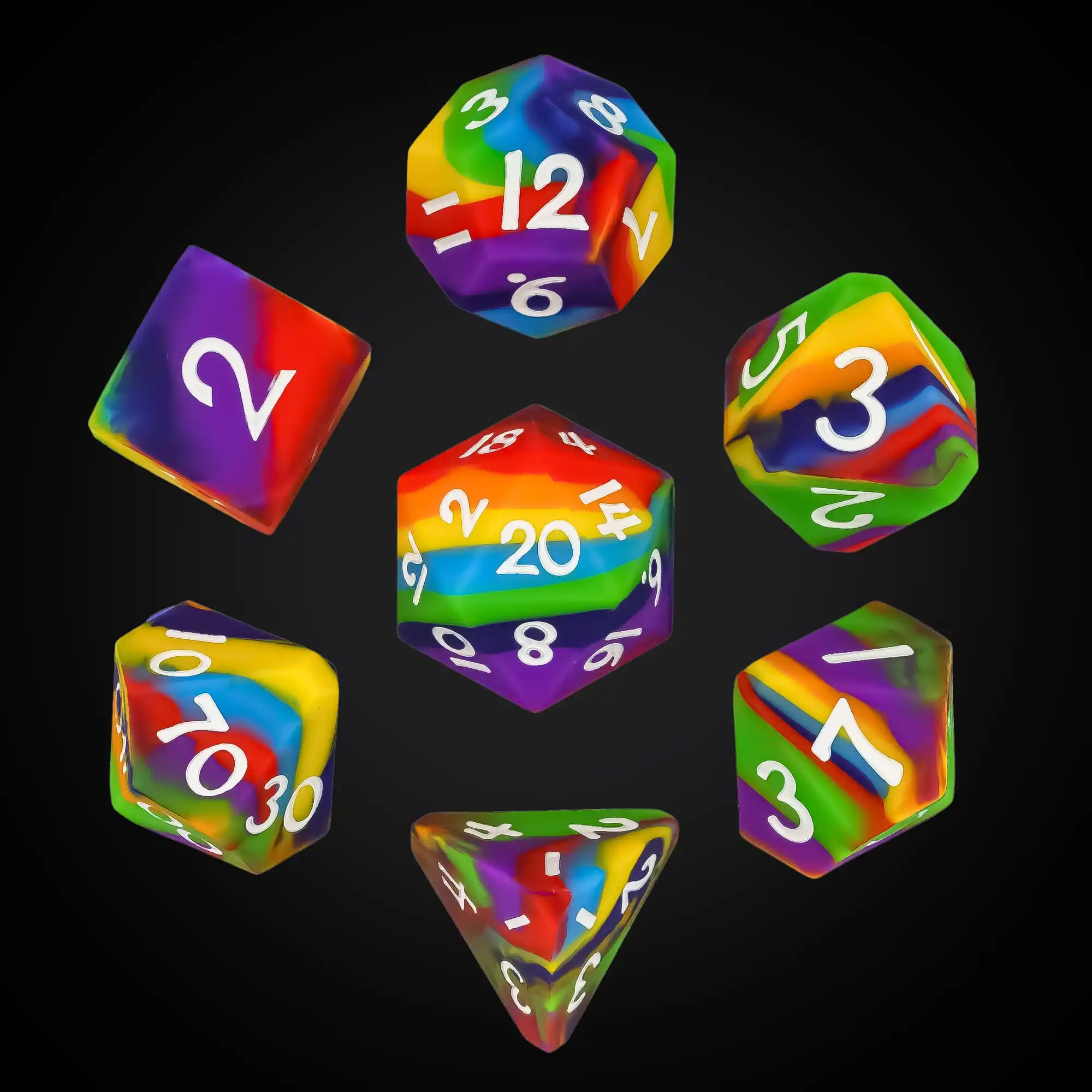 Cusdie Silicone DND Dices 7Pcs D4 D6 D8 D10 D% D12 D20 Softness Elastic ...
