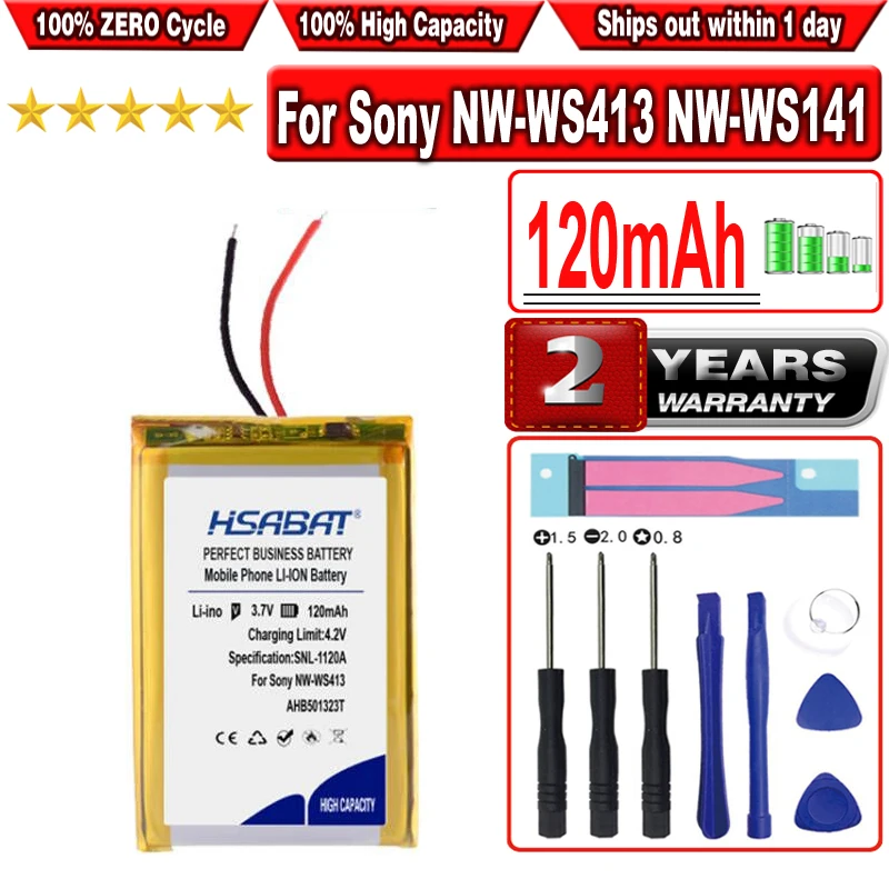 HSABAT 120mAh Battery for Sony NW-WS413 NW-WS141 NW-WS623 NW-WS625 NWZ ...