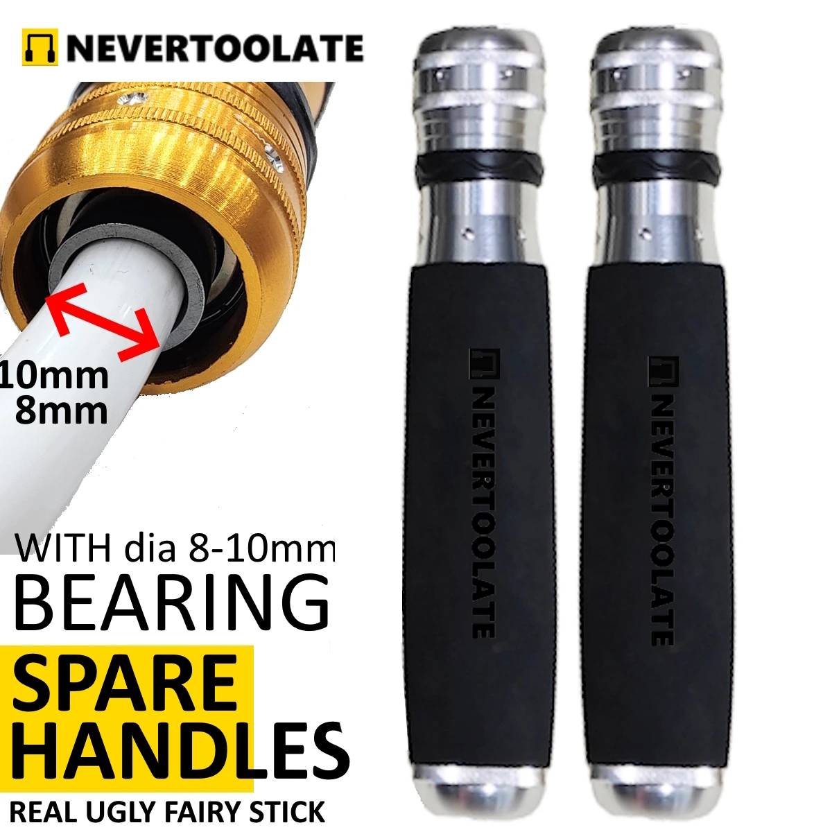 JUMP-ROPE-SPARE-HANDLES-with-ball-bearing-and-anti-slid-sponge-metal ...