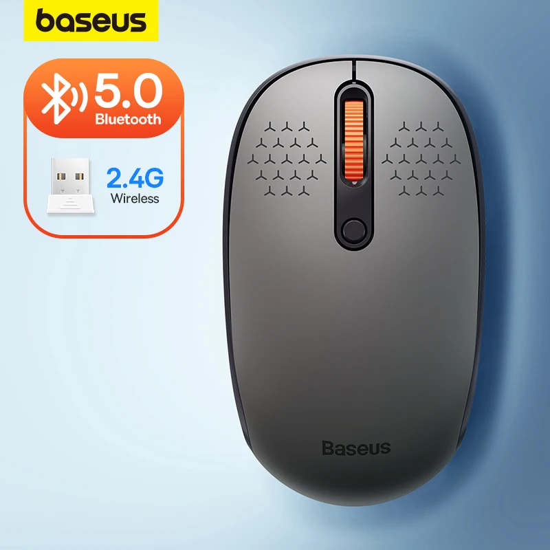 Baseus-mouse sem fio bluetooth, 1600dpi, silencioso, com usb, nano ...
