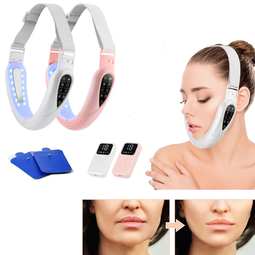 V Face Lifting Device TENS Micro-current Photon Rejuvenation Slimming ...