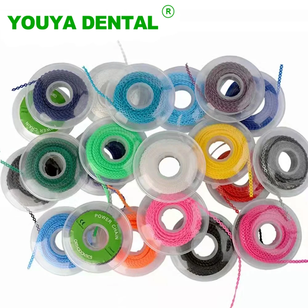 Rollo de cadena elástica de ortodoncia Dental, banda de goma de alta ...