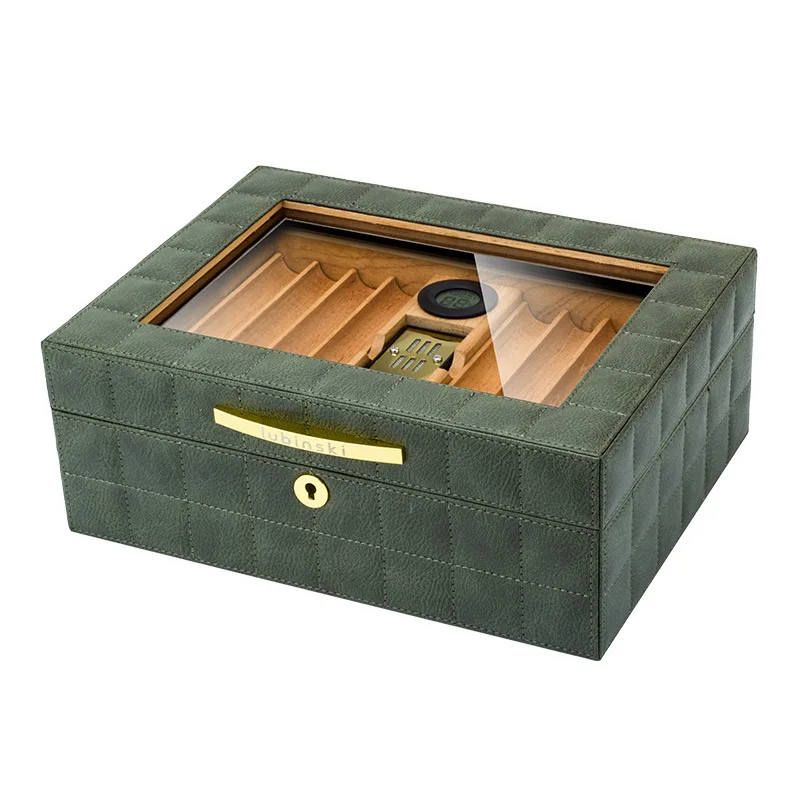 Cedar-Wood-Cigar-Humidor-Case-Leather-Cigar-Humidor-Box-Portable-Cigar ...