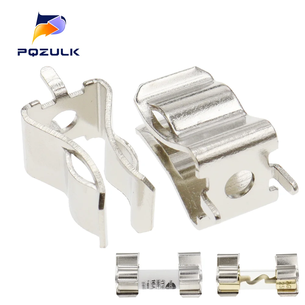 10PCS-10X38MM-Fuse-Pipe-Clamp-Straight-2Pin-Fuse-Holder-Thickness-0-8 ...