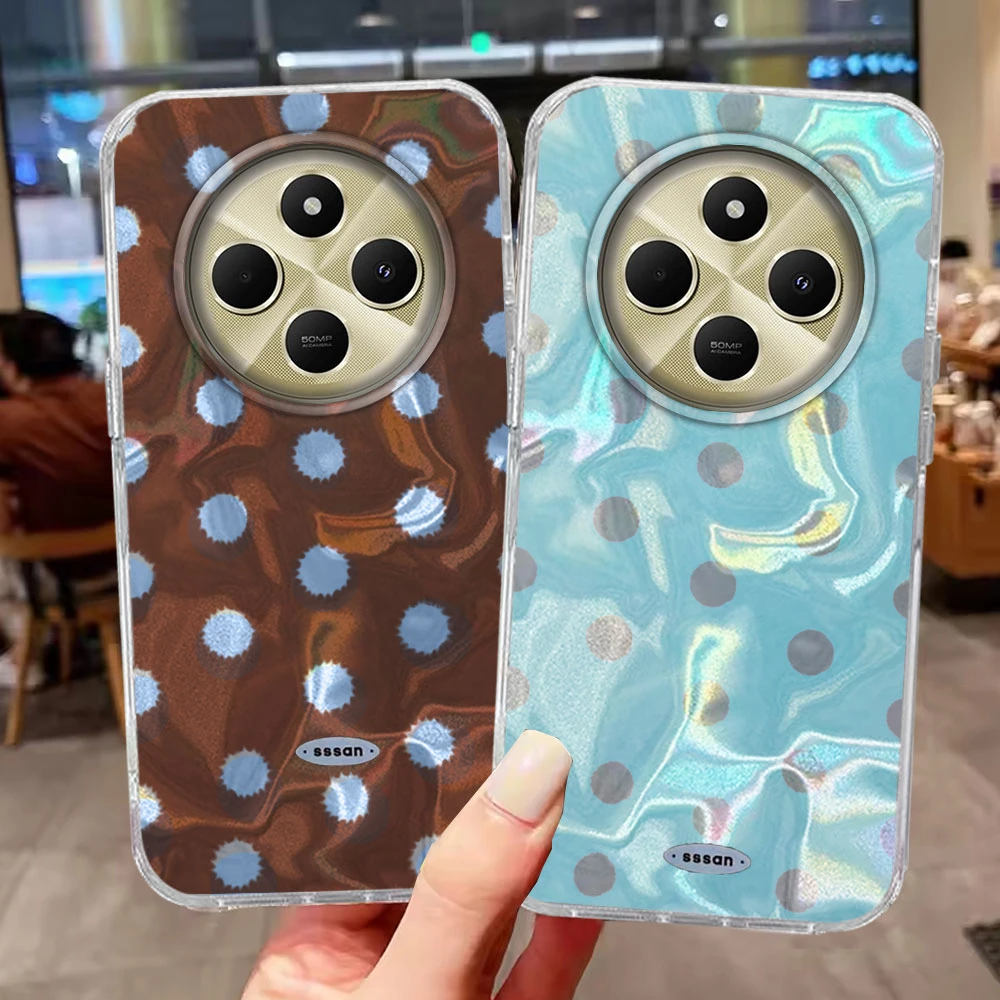 Ins Brown Red Polka Dots Girls For Xiaomi Redmi 14C 13C A3 A1 A2 9A A5 ...