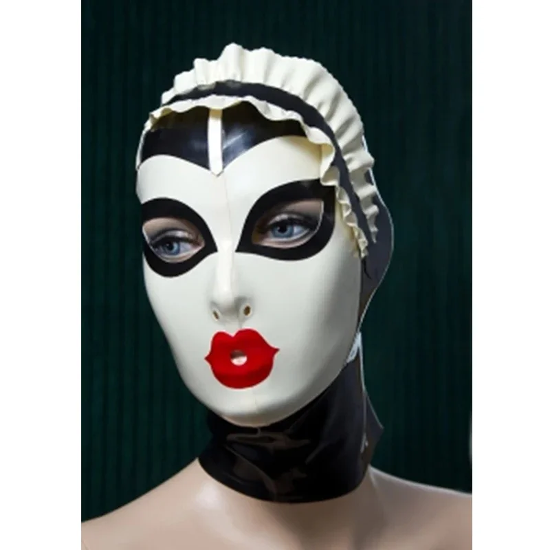Latex-Gummi-Hoods-Cat-Mask-With-Eyelashes-And-Pink-Ears-Unique-Back-Zip ...