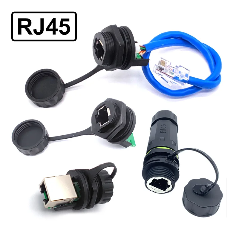 Waterproof-M20-RJ45-Panel-Socket-IP67-CAT6A-Network-Cable-Connector ...