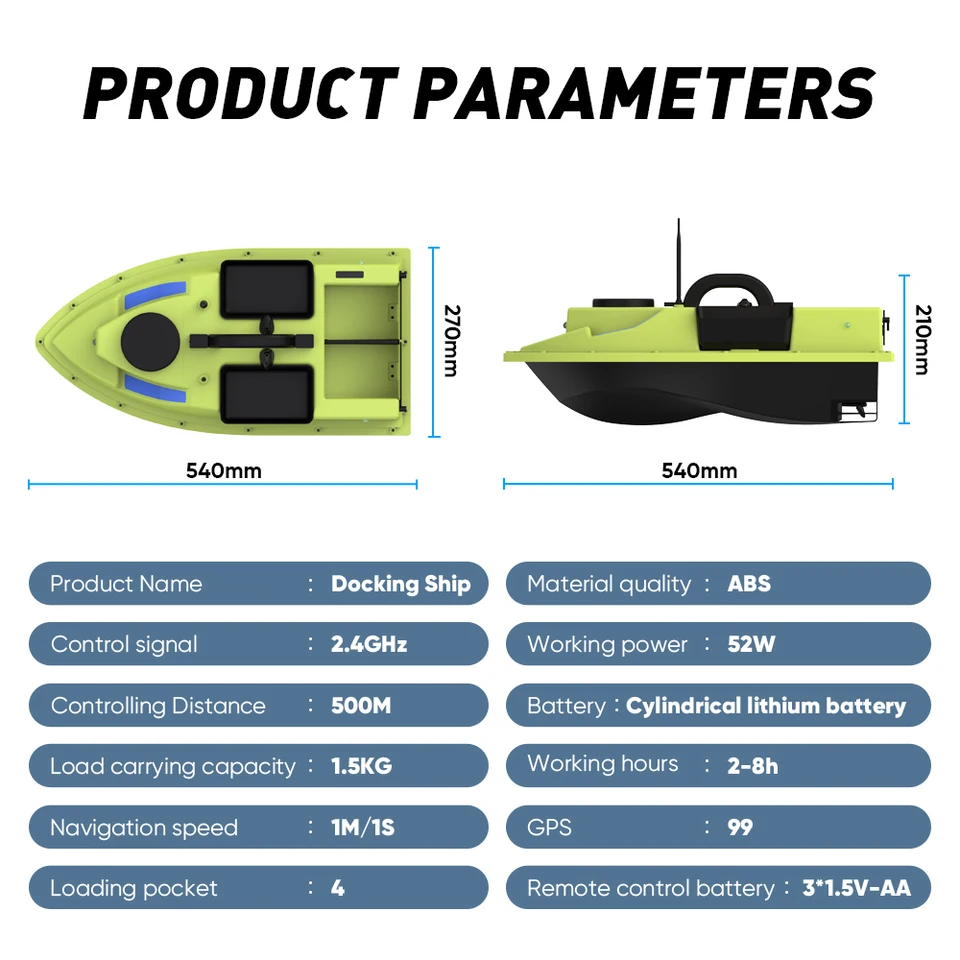 Nd Bait Boat 2 HOT GPS RC Bait Boat 500M Wireless Remote Control ...