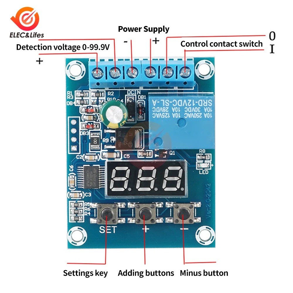 DC-5V-12V-24V-Voltage-Detection-Module-Relay-LED-Digital-Display-Circuit-Monitoring-Module ...