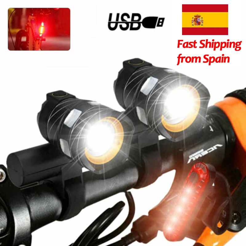 Zoomable Front Bike Light T6 LED Bicycle Lamp USB Rechargeable ...