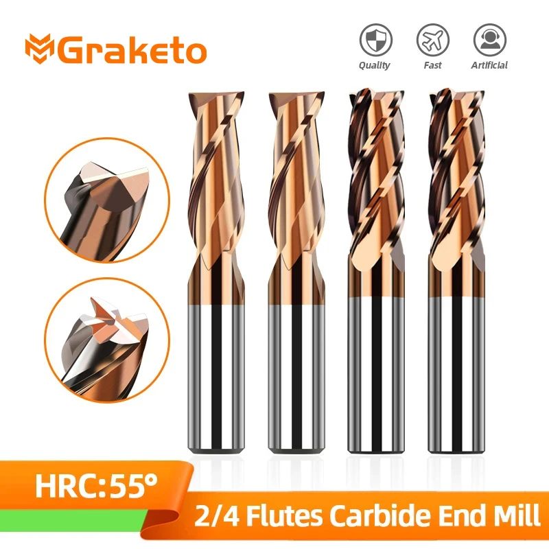 HRC55-Decimal-Point-Alloy-Tungsten-Carbide-Milling-Carbide-End-Mill ...
