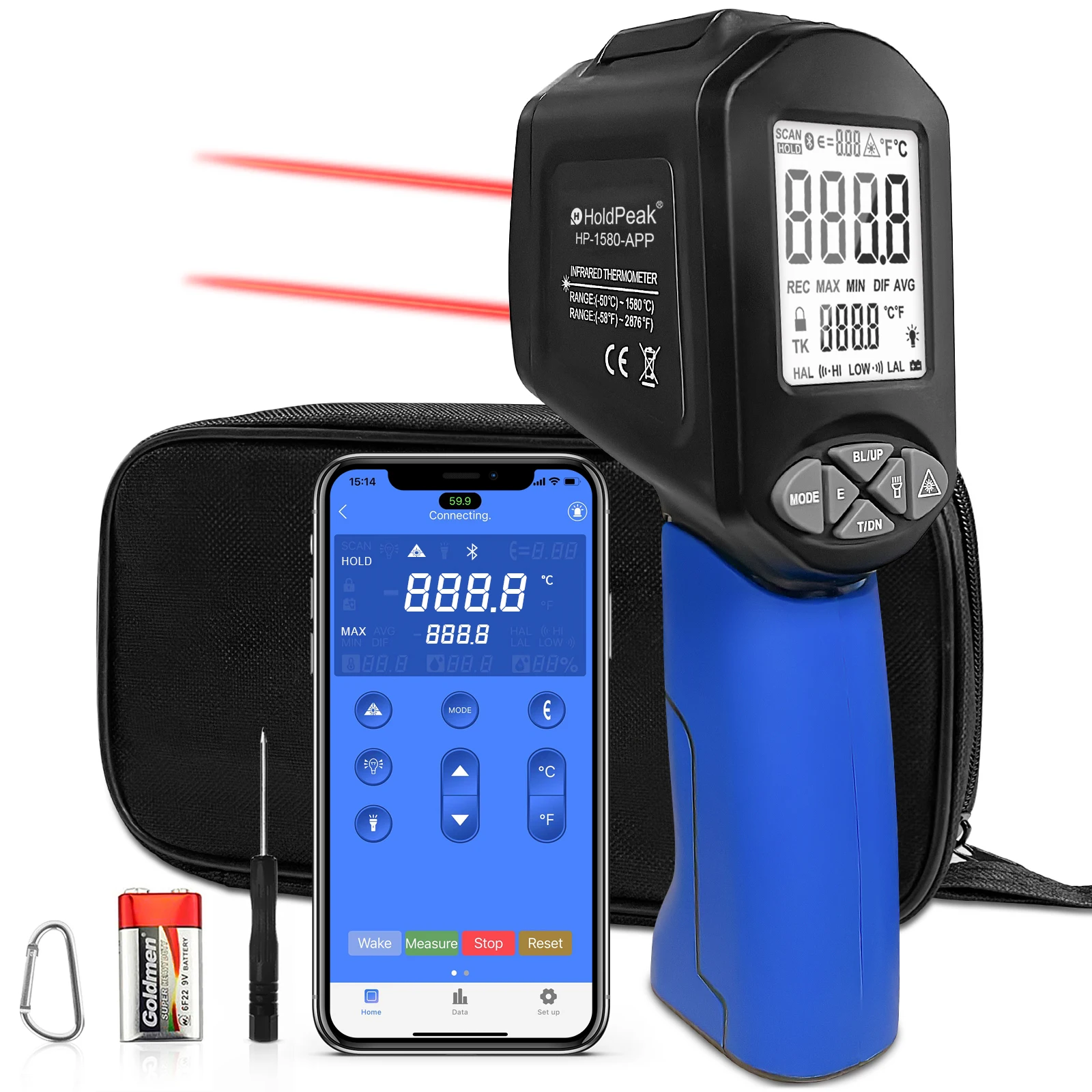 Infrared-Thermometer-with-APP-Bluetooth-Link-Non-Contact-Smart-Dual ...