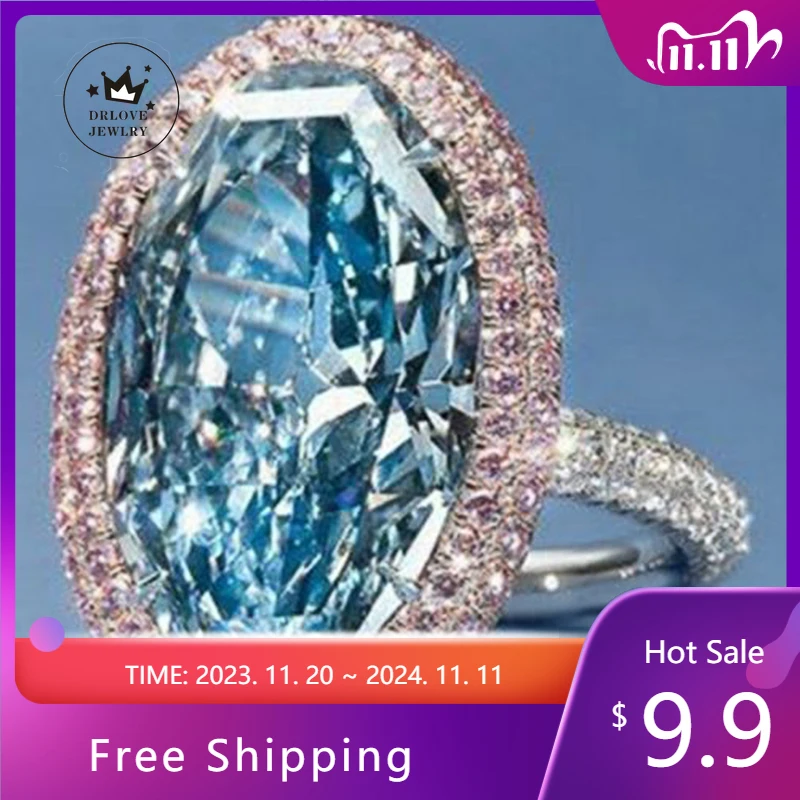DRlove-Luxury-Oval-Sky-Blue-Cubic-Zirconia-Rings-Women-for-Anniversary ...