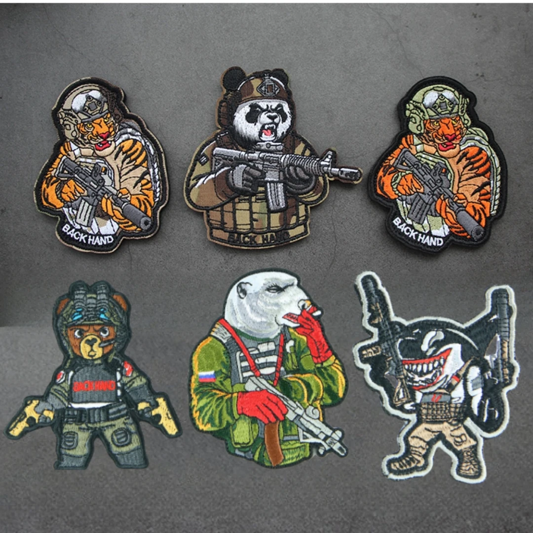 Tactical-Panda-Bear-Shark-Animal-Morale-Badge-Russian-Chevron ...