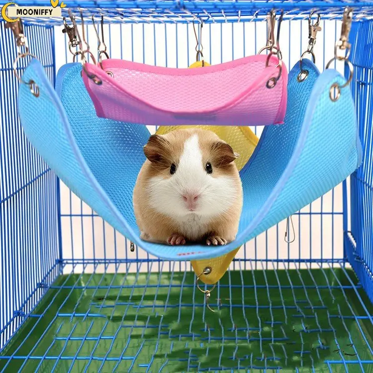 Pet Hammock Breathable Mesh Hamster Rodent Cage Hammock for Rats Guinea ...