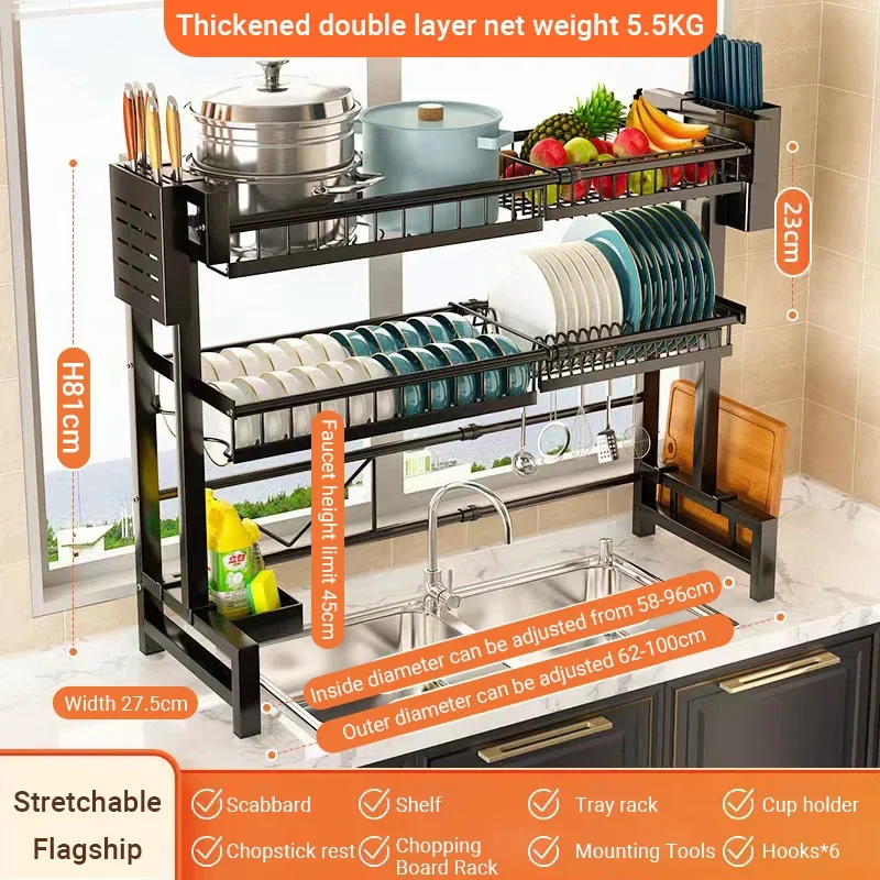 Double-layered-thickened-upgraded-kitchen-sink-rack-multifunctional ...