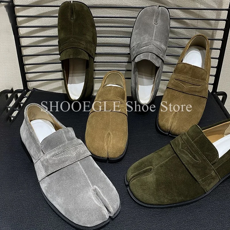 Split-Toe-Tabi-Suede-Leather-Loafers-Novel-Designer-Style-Shoes ...