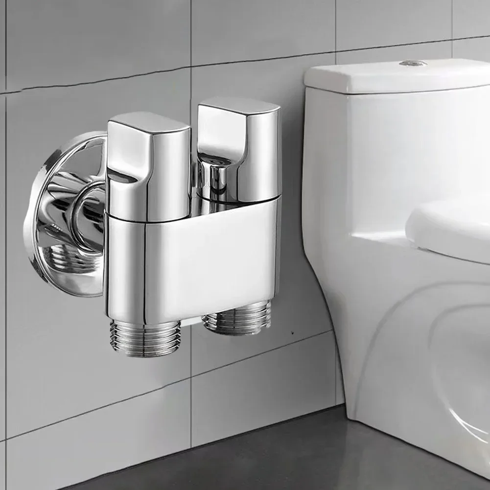 Toilet Faucet Adapter G1/2 1 In 2 Out Dual Control Washing Machine ...