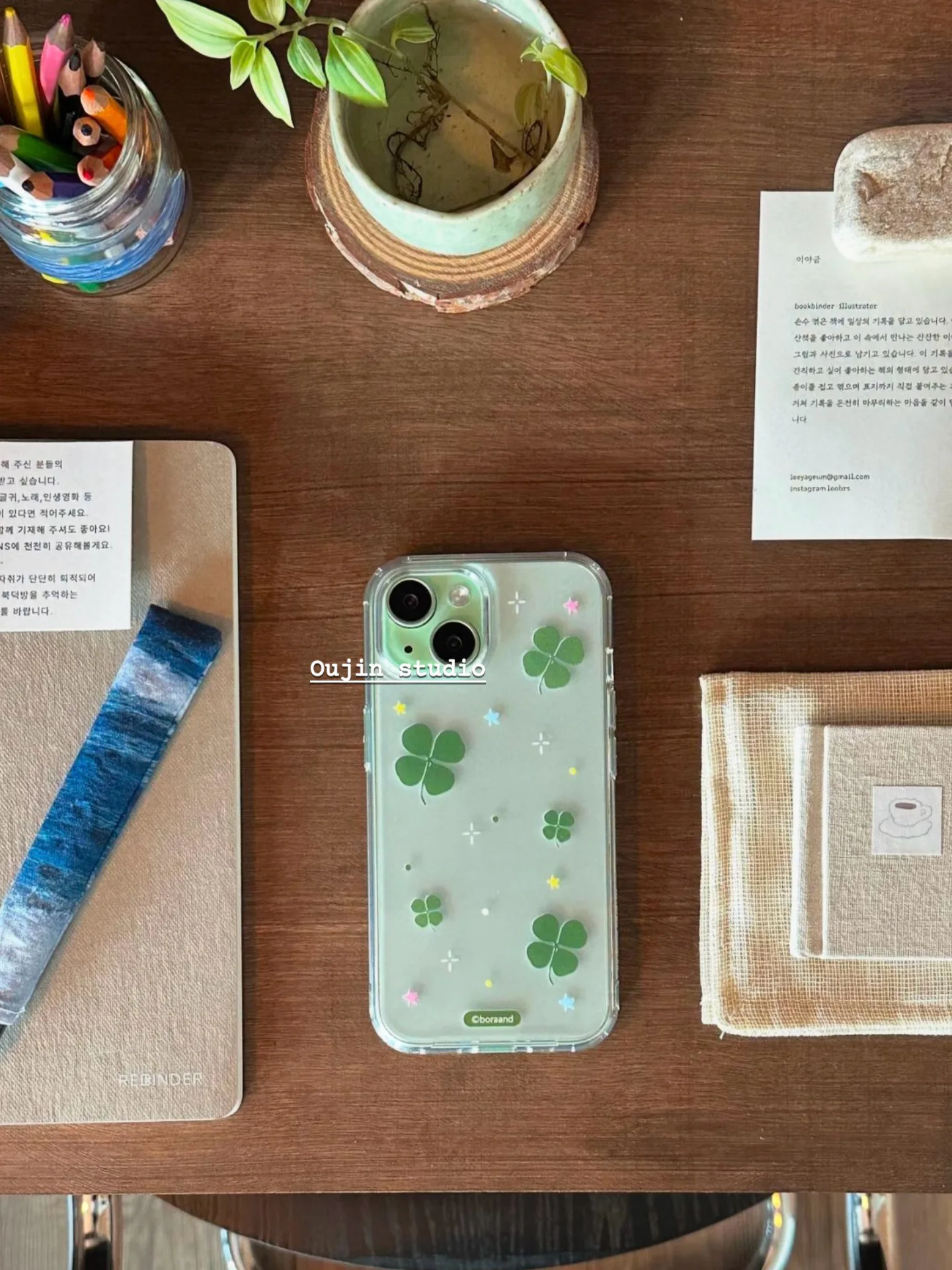 Japan-and-South-Korea-ins-small-lucky-clover-design-is-suitable-for-the ...