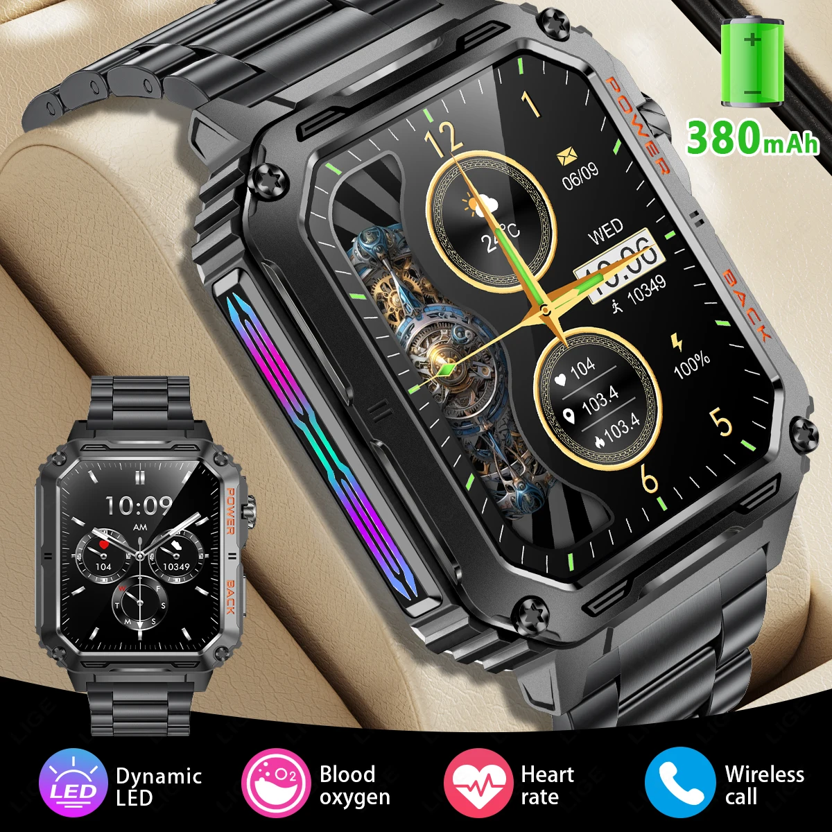 Men-Smartwatch-1-91-HD-Screen-Heart-Rate-Blood-Pressure-Monitoring ...