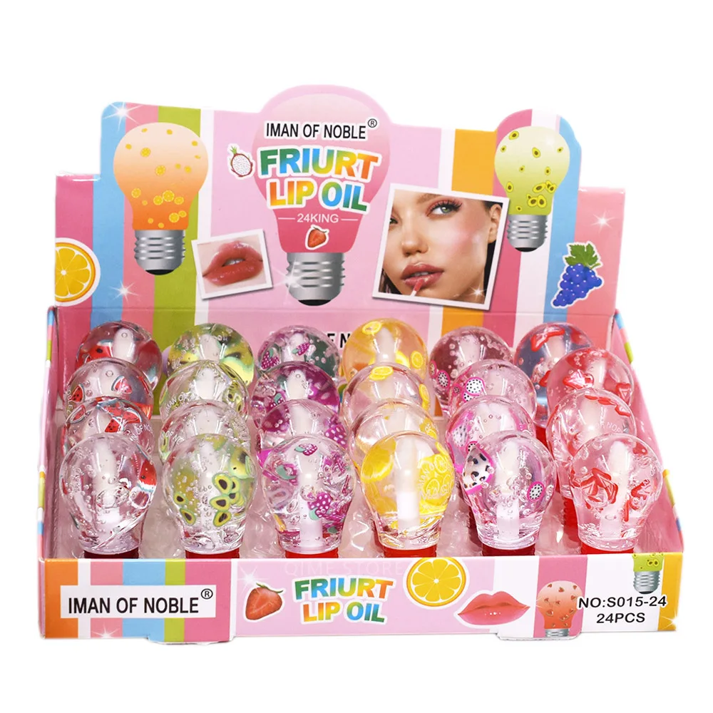 24Pcs-set-Bulb-Fruit-Slices-Lip-Gloss-Cute-Vitamin-E-Transparent ...