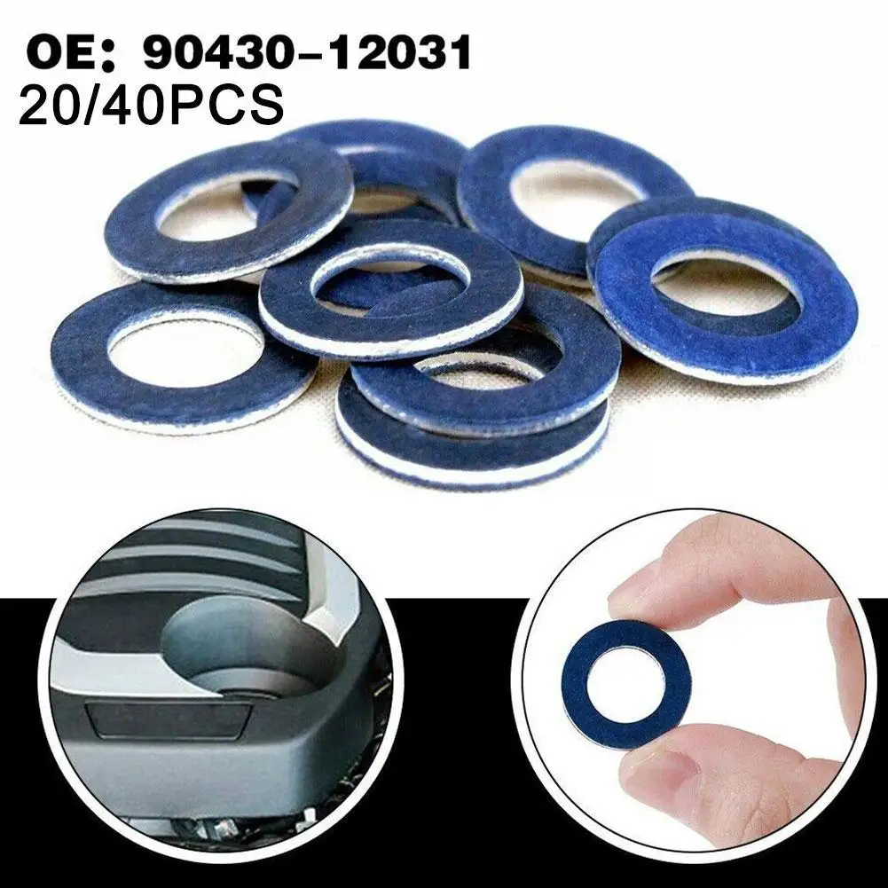40-20-10pcs-Aluminum-Oil-Pan-Drain-Plug-Gaskets-Crush-Washer-Seals ...