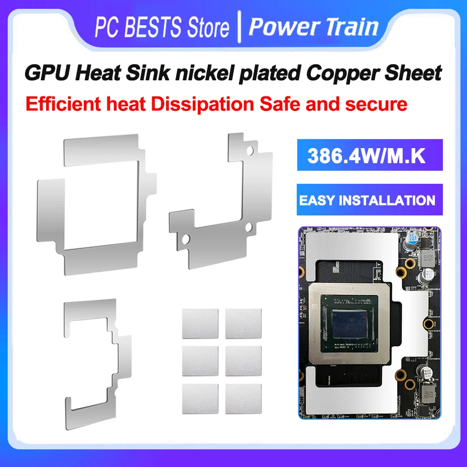Power Train RAM Nickel Plated Copper Heatsink Graphics Card Memory ...